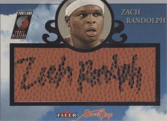 2004-05 Fleer Sweet Sigs - Autographs Zach Randolph #SSG-ZR Draft Pick ...