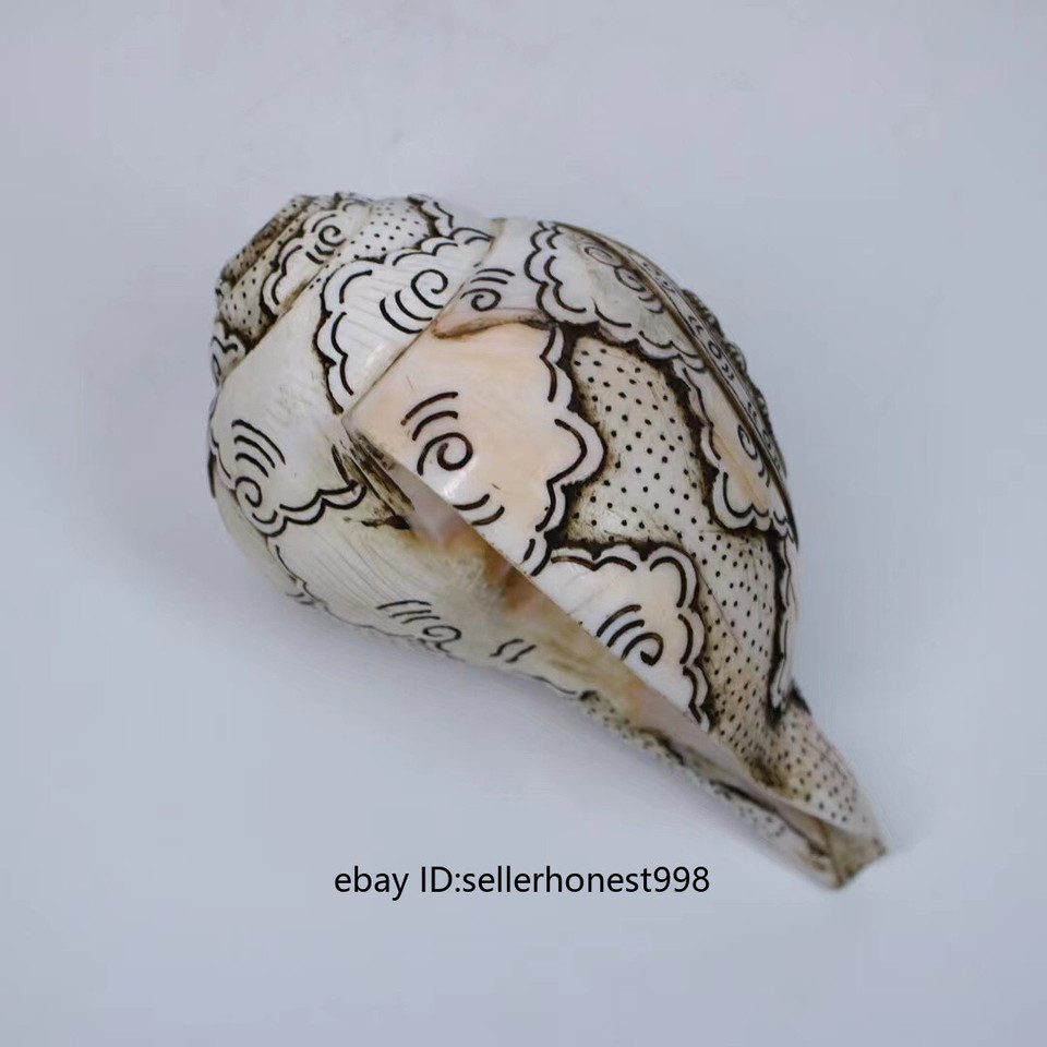 Tibet Buddhism conch shell Ganesh Ganesha Buddha mantra horn ritual ...