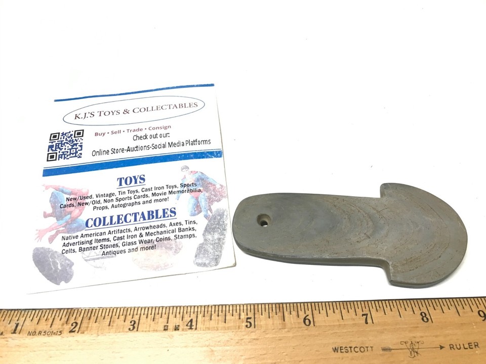 AUTHENTIC Native American Slate Pendent Drilled Gorget Olentangy River ...