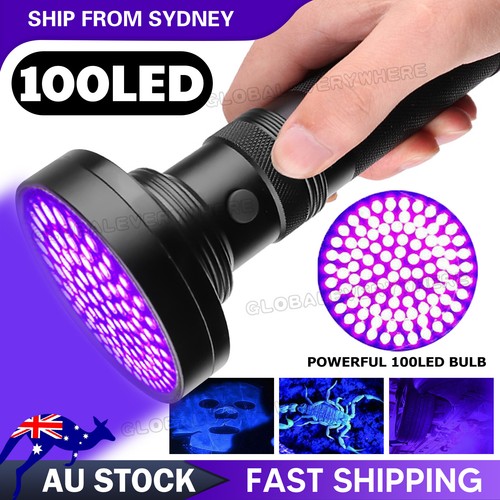 100 LED UV Flashlight Torch Light Lamp Ultraviolet Blacklight Aluminum 395 nM | eBay Australia