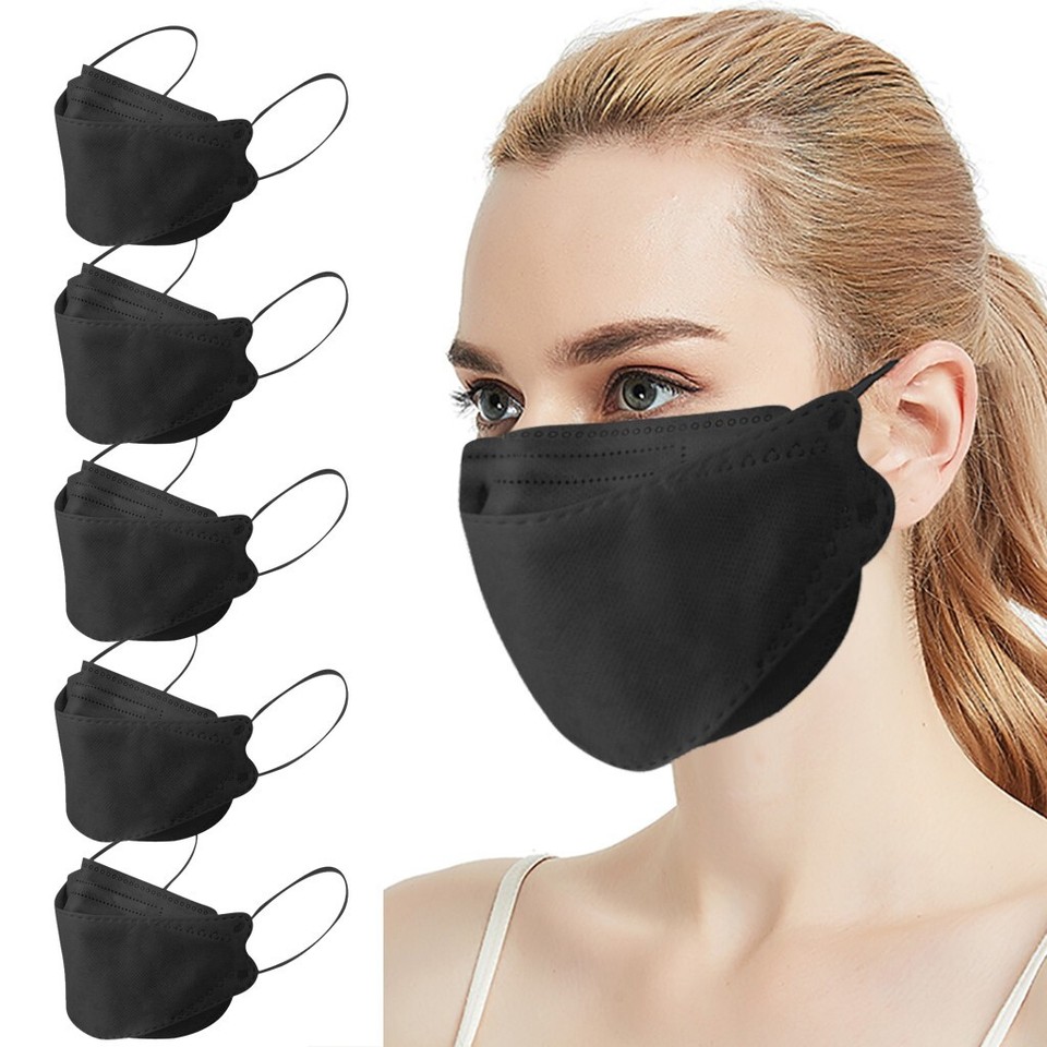 Up to 100PCS KF94 Face Mask 4-Layer Filter Comfortable Mouth Mask Cover ...
