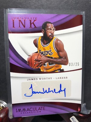 17-18 Immaculate Ink Autograph Ruby Red James Worthy Auto #03/25 Lakers ...