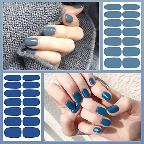 16 Sheets Nail Polish Strips Solid Color Nail Wraps for Women Self ...