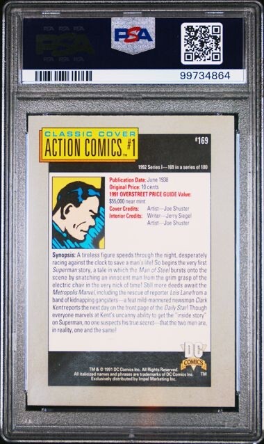 1992 DC COSMIC CARDS #169 ACTION COMICS #1 SUPERMAN 🔥PSA 8🔥 | eBay