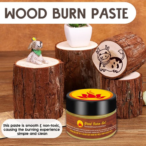 Wooden Burning Paste, 4 OZ Wood Burn Gel with Silicone Squeegee for ...