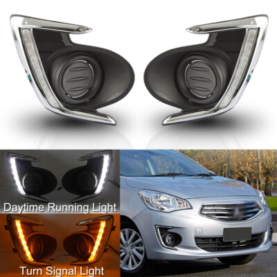 Fits Mitsubishi Attrage/Mirage G4 2012-2019 DRL LED Daytime Running Fog ...