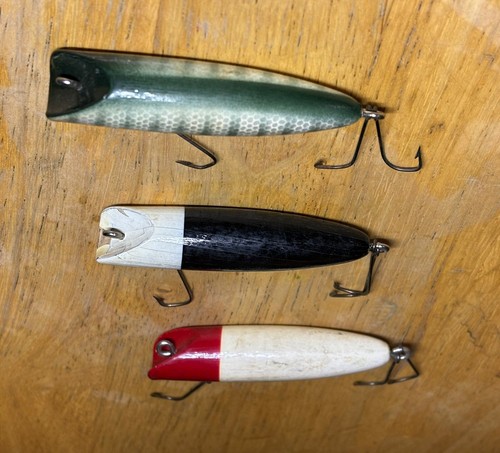 Vintage Wooden Fishing Lures Tackle Lot Of 3 | eBay
