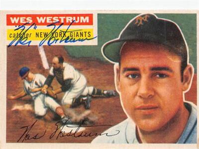 Wes Westrum autographed baseball card 1956 Topps #156 (New York Giants ...