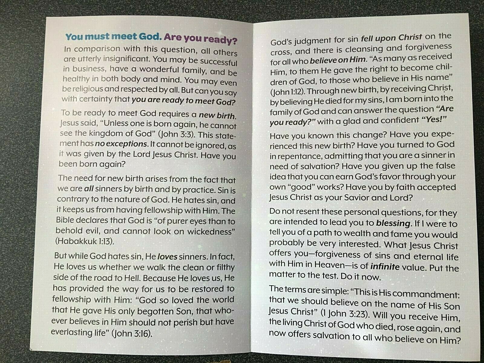 Lot 12 New "Are You Ready?" Meeting God, Leaflet Bookmarks Bible ...