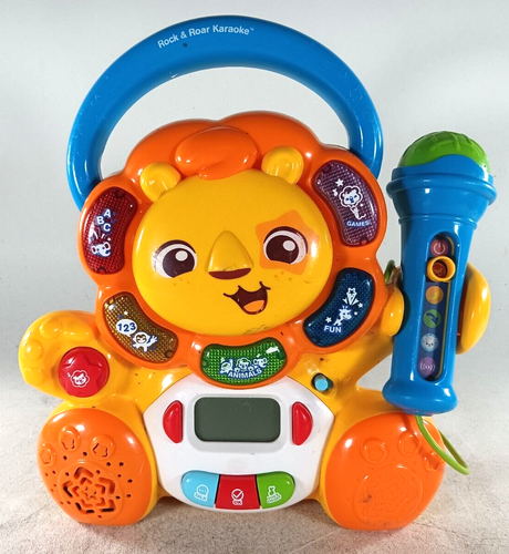 VTech Zoo Jamz Rock & Roar Karaoke Kids Microphone Sing Along Lion Face ...