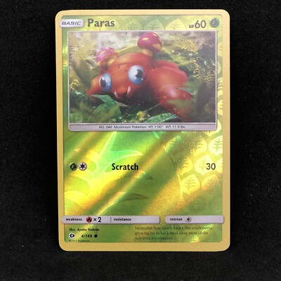 2017 Pokemon Paras Sun & Moon Base Reverse Holo 4/149 | eBay