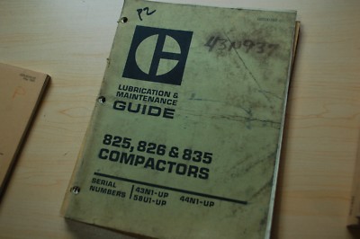 CAT Caterpillar 825 826 835 Roller Compactor Wheel Tractor Maintenance ...