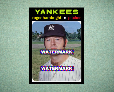 Roger Hambright New York Yankees 1971 Style Custom Baseball Art Card | eBay