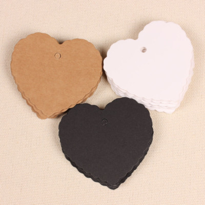 50 pcs Kraft Hang Tags Lace Heart Shaped Wedding Party Favor Paper Gift ...
