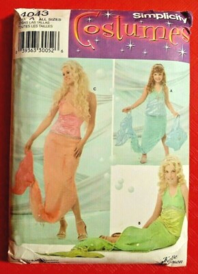 Simplicity Pattern 4043 Childs, Girls & Misses Mermaid Costume Fin ...