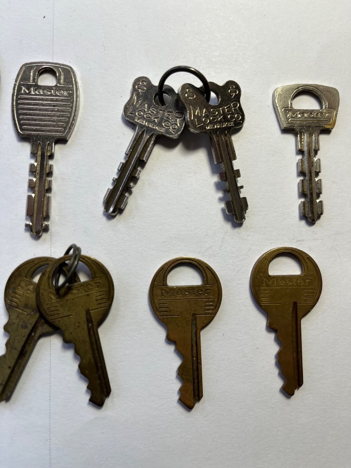 13 Vintage, Master Lock Keys for Padlock or ?? All Sizes, Shapes to Use ...