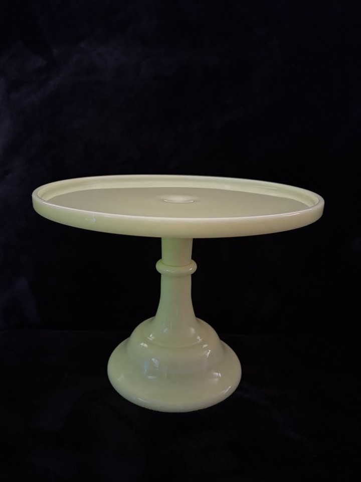 Original Vintage Mosser Glass USA Cake or Cupcake Stand Uranium Glass ...
