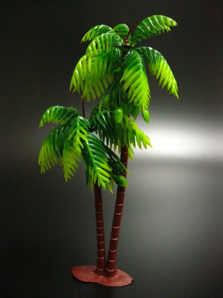 3 Plastic Palm Trees Toys Model 6'' Miniatures Plant Decor Dollhouse ...