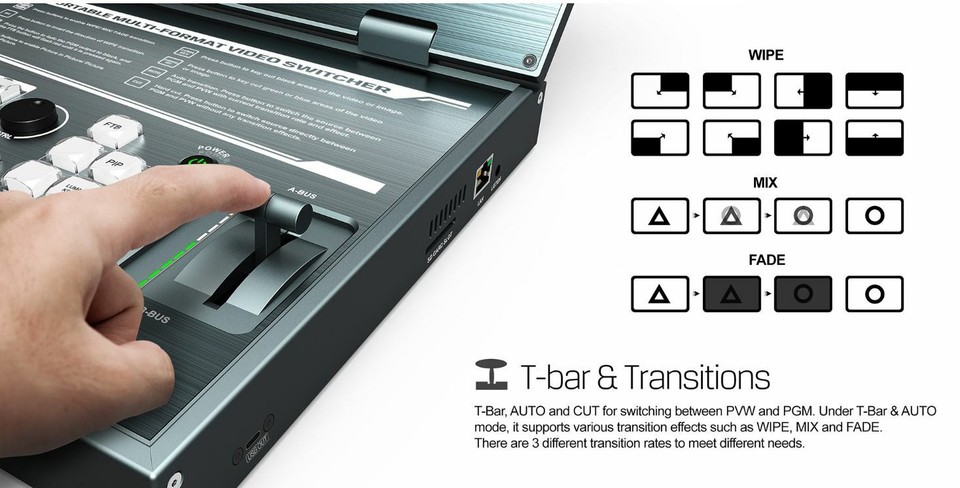 AVMATRIX PVS0615U 15.6" 6CH Multi-Format Streaming Switcher USB Capture ...