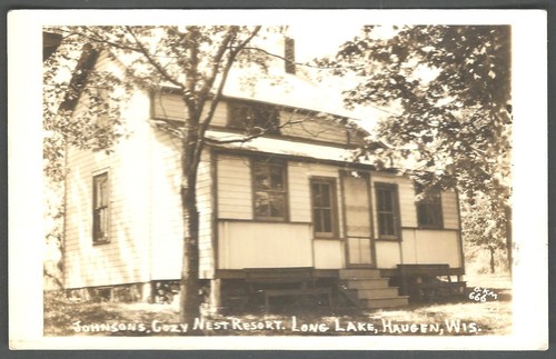 HAUGEN WISCONSIN Long Lake JOHNSON’S COZY RESORT Real Photo Postcard | eBay
