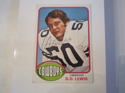 1976 D.D. LEWIS DALLAS COWBOYS NFL FOOTBALL CARD #342 AUTOGRAPHED - BOX ...