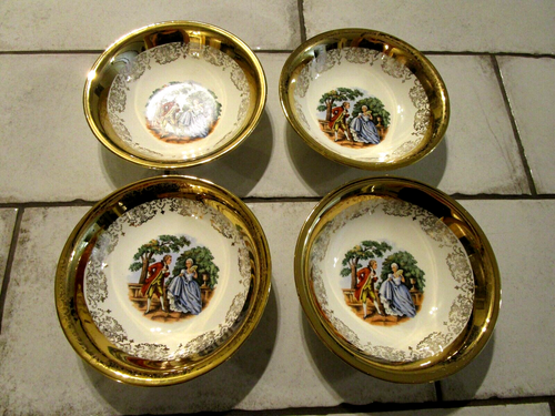 Lot of Four Sabin CREST-O-GOLD 22k Gold Warranted Fruit, Sauce Bowls 5 ...