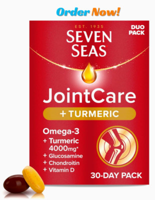 Seven Seas JointCare Turmeric 30 tablets + 30Capsules 4000 mg Omega 3 ...