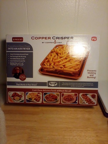 Copper Crisper by Copper Chef as Seen on TV 2-Piece Set Basket Tray New ...