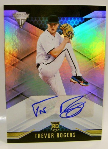 TREVOR ROGERS RC ROOKIE CARD AUTO TITANIUM CHRONICLES BASEBALL PANINI ...