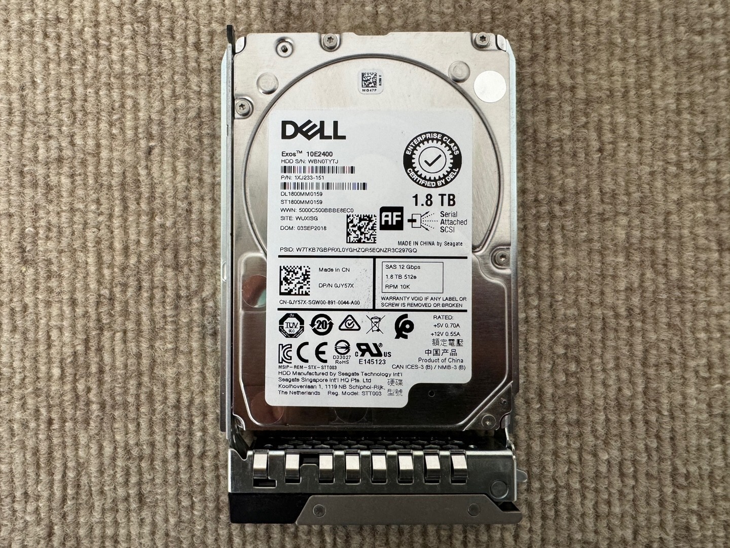 Dell JY57X 1.8TB 512e 10K 12Gb SAS 2.5 inch 1XJ233-151 HDD Gen14 [PT325 ...