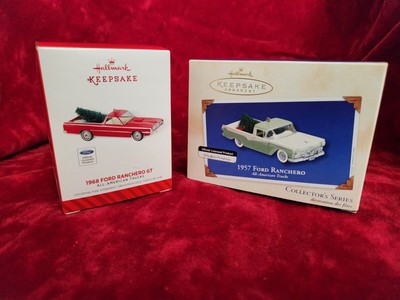 2 Hallmark Keepsakes. 1957 & 1968 Ford Ranchero Christmas Ornaments ...