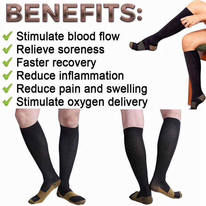 3 Pair Compression Stockings Neuropathy Socks for Women and Men Soothe ...