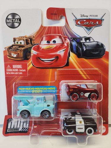 DISNEY PIXAR CARS MINI RACERS TOKYO MATER SHERIFF MCQUEEN SERIES 3 PACK ...