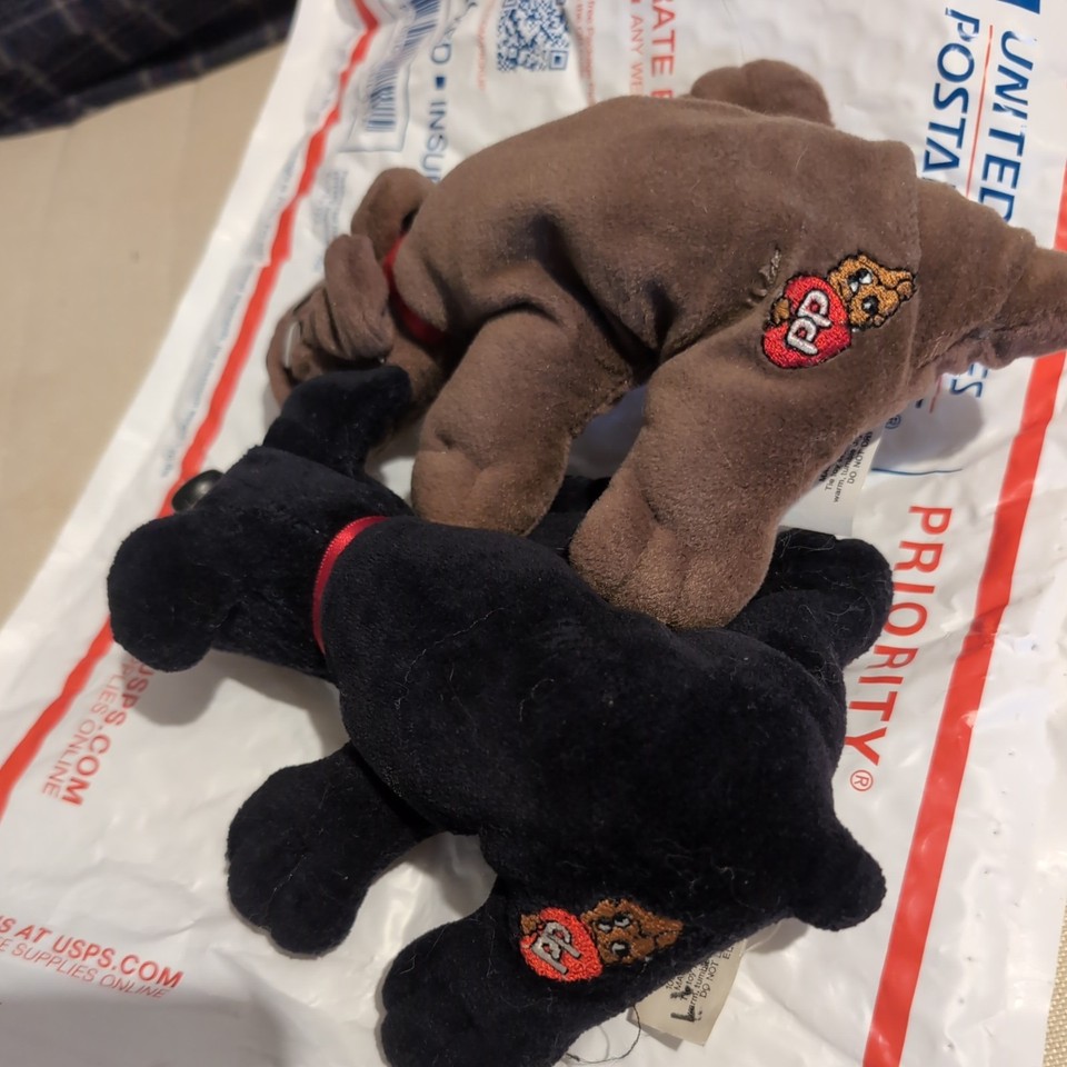 1986 POUND PUPPIES LOT TONKA MINI BABIES Black Brown Red Ribbon Collar ...