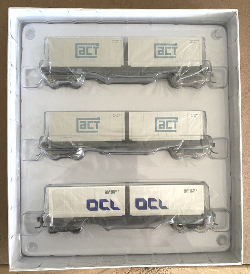 Austrains model railway container wagon pack GME 1 NSWGR not Auscision ...