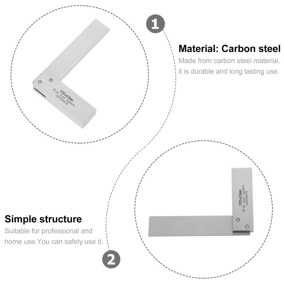 Measuring L-shape Square Ruler Angle Woodworking Carbon Steel L-shaped ...