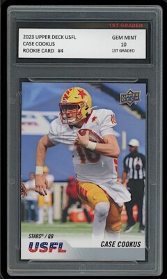CASE COOKUS 2023 UPPER DECK USFL 1ST GRADED 10 ROOKIE CARD #4 ...