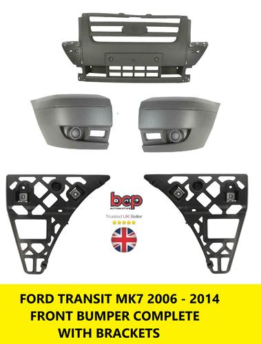 FORD TRANSIT MK7 2006 - 2014 FRONT BUMPER COMPLETE ALL 3 SECTIONS WITH ...