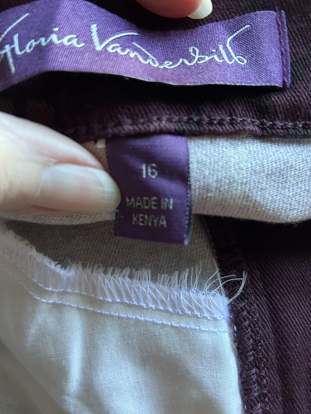 Gloria Vanderbilt Dark Crimson Floral Amanda Pants Tapered Leg 16 ...