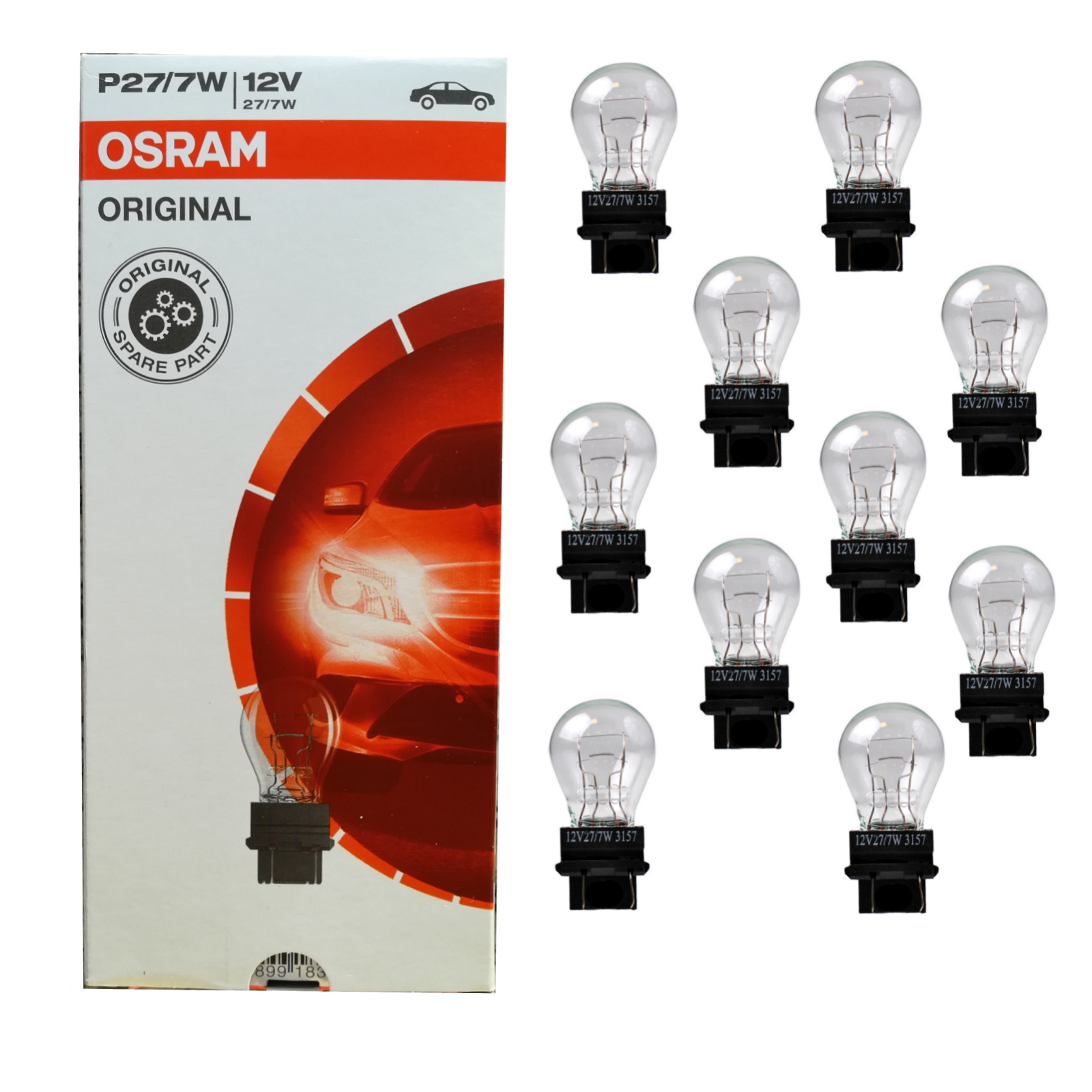 10 Stück Osram 3157 Glühlampe 12V 27/7W W2.5x16q P27/7W ...