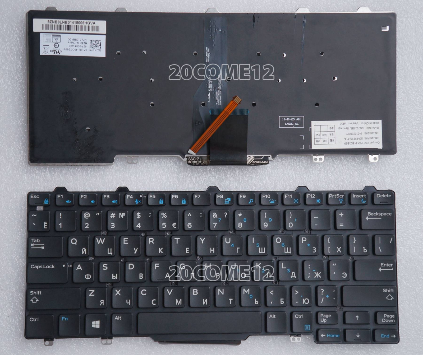 New FOR Dell Latitude E5250 E5270 E7250 Keyboard Russian Backlit black ...