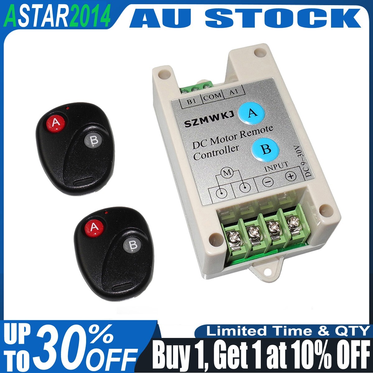 Wireless 9-30V DC Remote Control Kit Linear Actuator Electric Motor ...