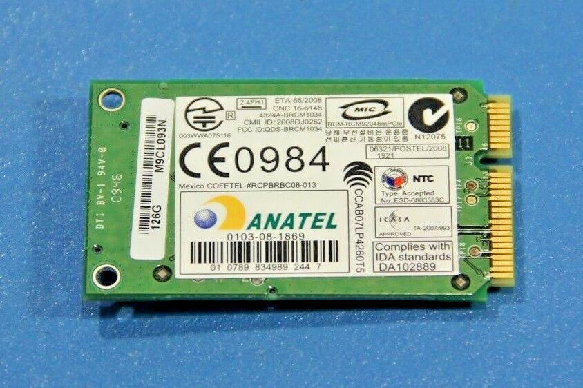 Broadcom WPAN Bluetooth Card MINI-PCI-E M980G, OM98OG, BCM92046MPCIE ...