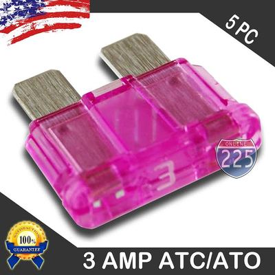 5 Pack 3 AMP ATC/ATO STANDARD Regular FUSE BLADE 3A CAR TRUCK BOAT ...