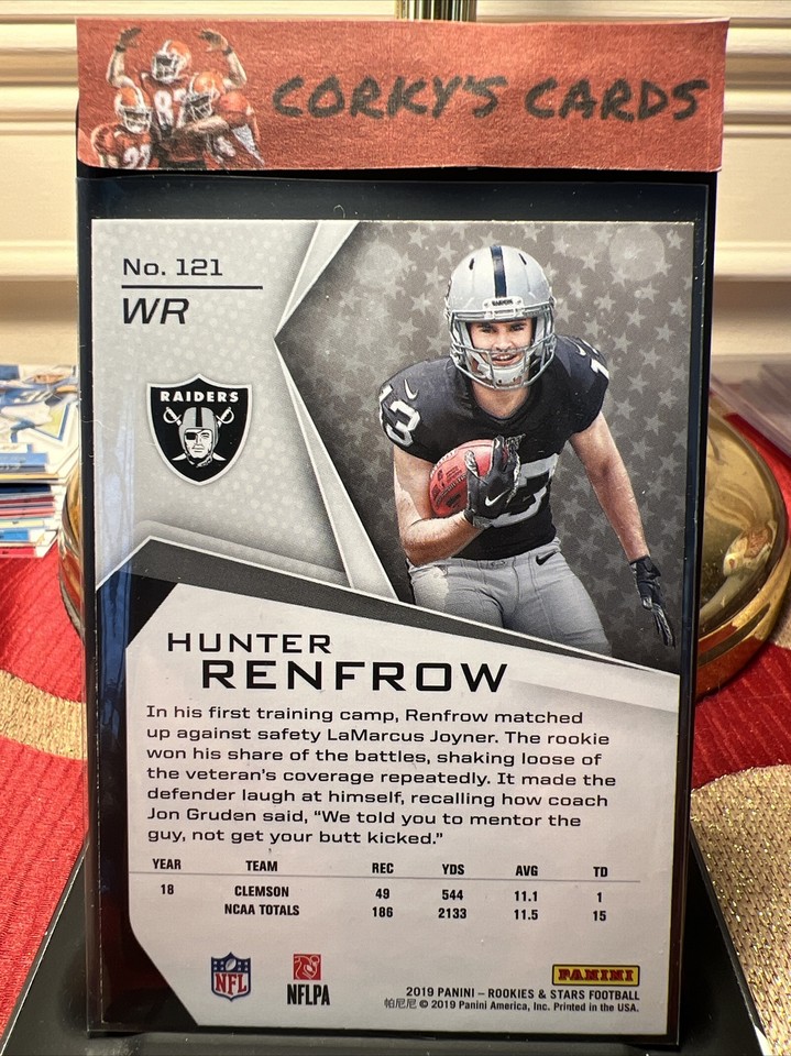 2019 Panini Rookies & Stars Rookies Hunter Renfrow #121 Rookie RC | eBay