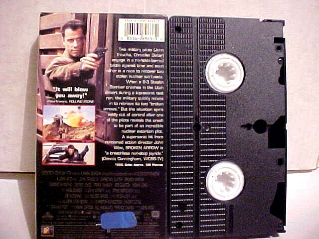 Broken Arrow (VHS, 1996) John Travolta, Christian Slater G5 86162896330 ...
