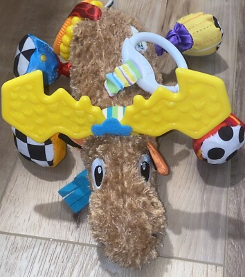 Lamaze Mortimer the Moose Teether Crinkle Plush Baby Stroller Toy Clip ...