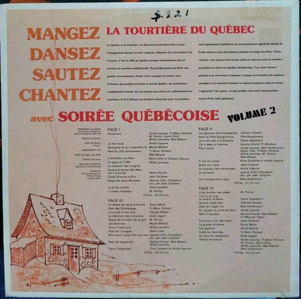 Vinyl 2xLP Various - Soiree Quebecoise Volume 2 G+ JPA-7503 Canada Folk ...