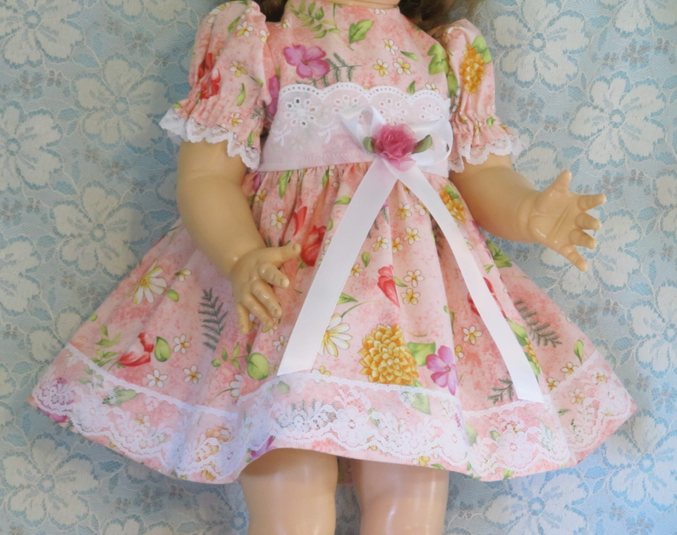 DOLL CLOTHES ONLY 2 PC PRETTY PINK FLORAL DRESS SET FOR 22" SAUCY ...
