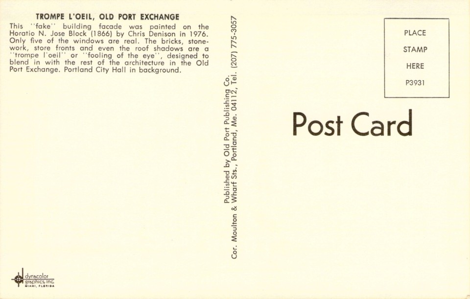 Trome L'Oeil, Old Fort Exchange-Portland City Hall Background-Maine ...